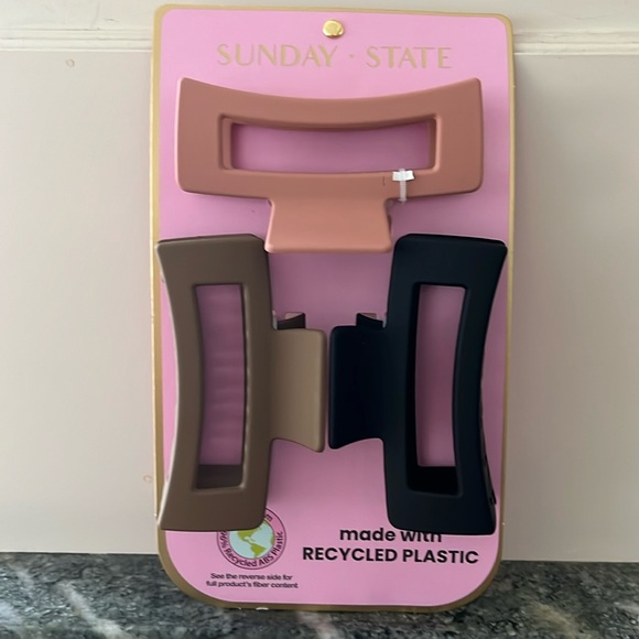sunday state | Hair | Sunday State 3 Pack Hair Claw Clips | Poshmark